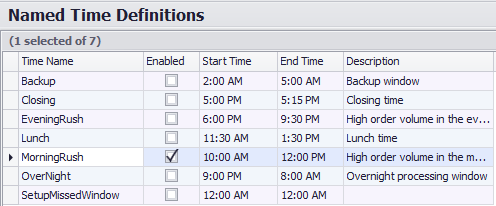 Assigning Named Times to Jobs and Setups