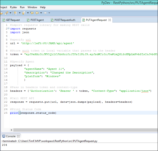 Using the JAMS REST API with Python