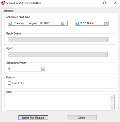 Running an Unscheduled (Ad hoc) Job