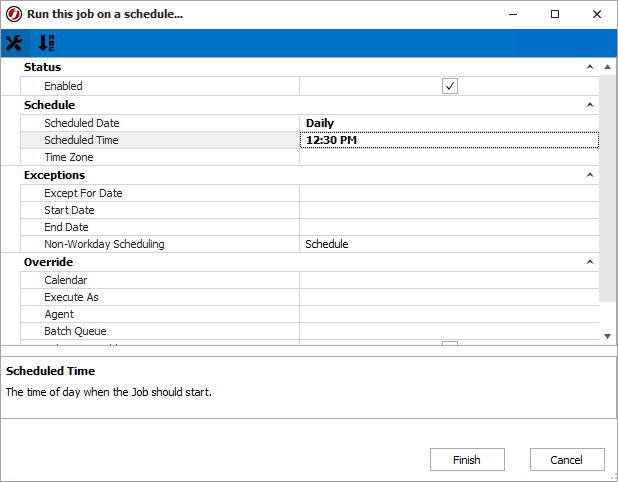 Creating a Scheduled Job
